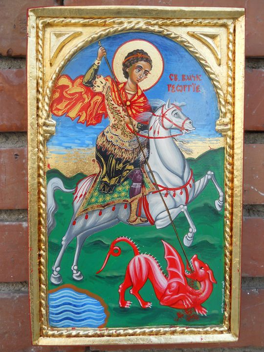 Saint George slayng the dragon - Orthodox icons - Paintings & Prints ...