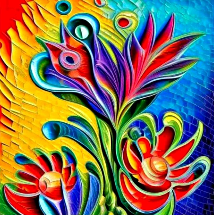 Blomsterabstrakjon 9 - George Hutton Hunter Contemporary Artist ...