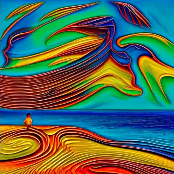 Alone on the beach - George Hutton Hunter Contemporary Artist ...