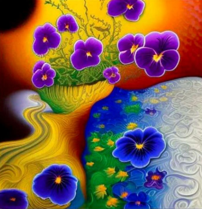 Pansies 7 - George Hutton Hunter Contemporary Artist - Paintings ...