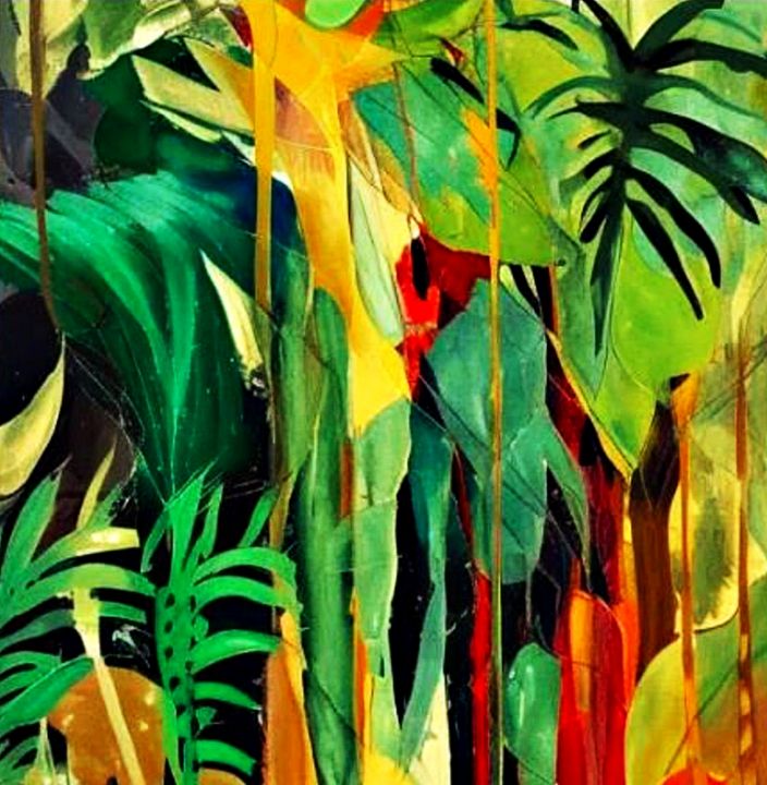 Jungle Leaves - George Hutton Hunter Contemporary Artist - Paintings ...