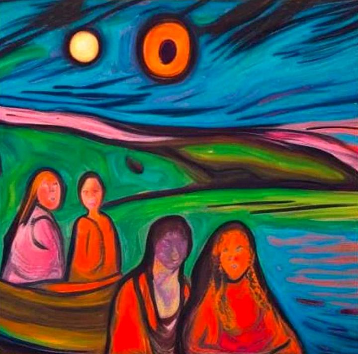 Sitting on the lake shore - George Hutton Hunter Contemporary Artist ...