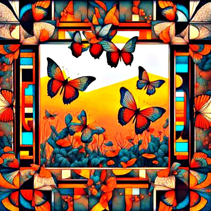 Butterfly Window - George Hutton Hunter Contemporary Artist - Paintings ...