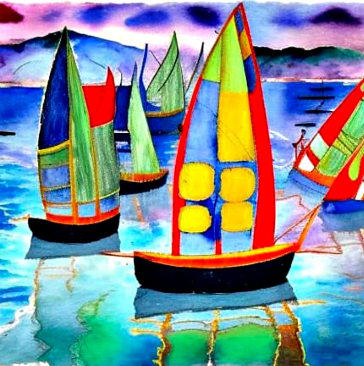 Dinghy Race - George Hutton Hunter Contemporary Artist - Paintings ...