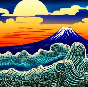 Storm waves at Mount Fuji - George Hutton Hunter Contemporary Artist ...