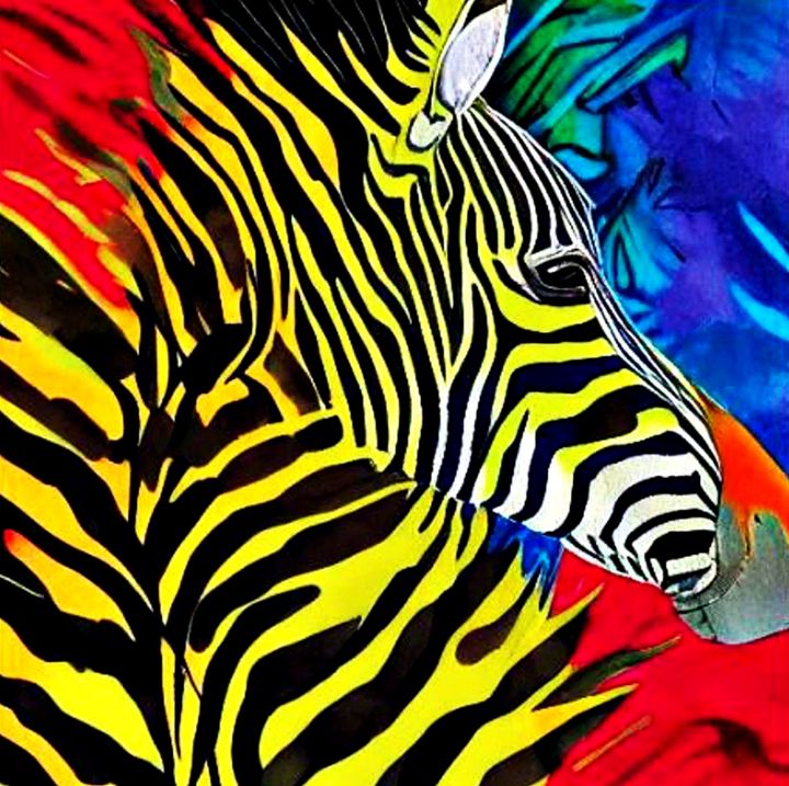 Zebra in camouflage - George Hutton Hunter Contemporary Artist ...