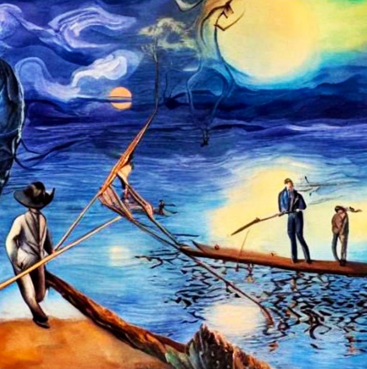 Angling at Dawn - George Hutton Hunter Contemporary Artist - Paintings ...