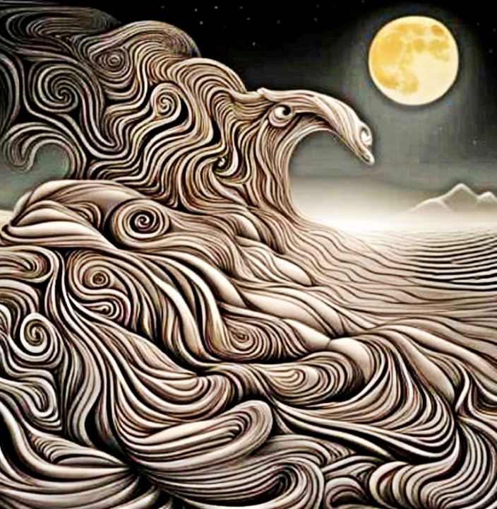 The Moon and the Waves 1 - George Hutton Hunter Contemporary Artist ...