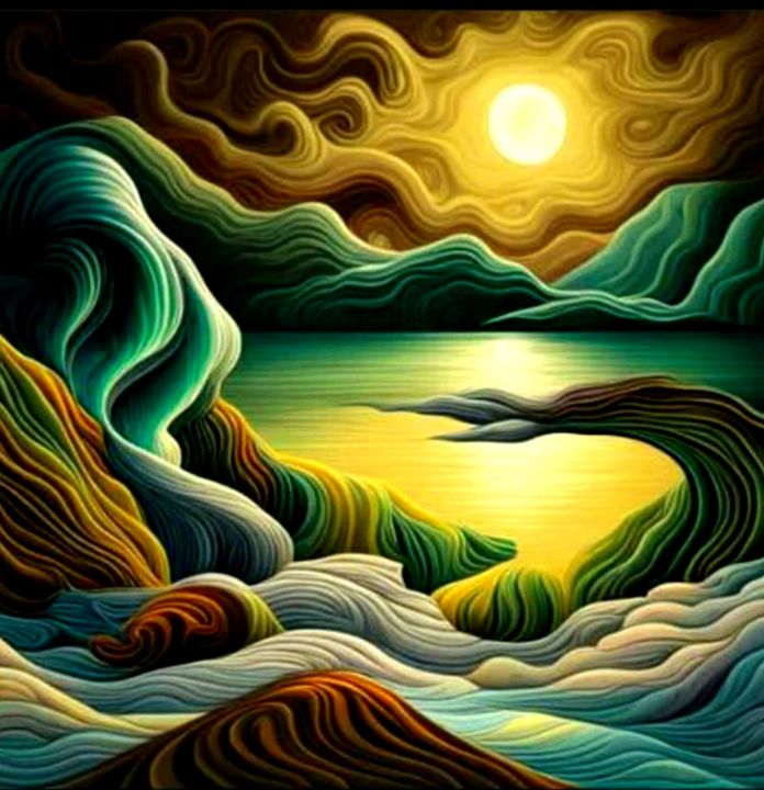 The Moon and the Waves 5 - George Hutton Hunter Contemporary Artist ...