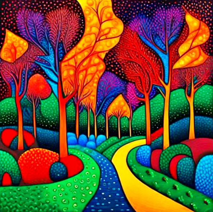 Forest Night 5 - George Hutton Hunter Contemporary Artist - Paintings ...