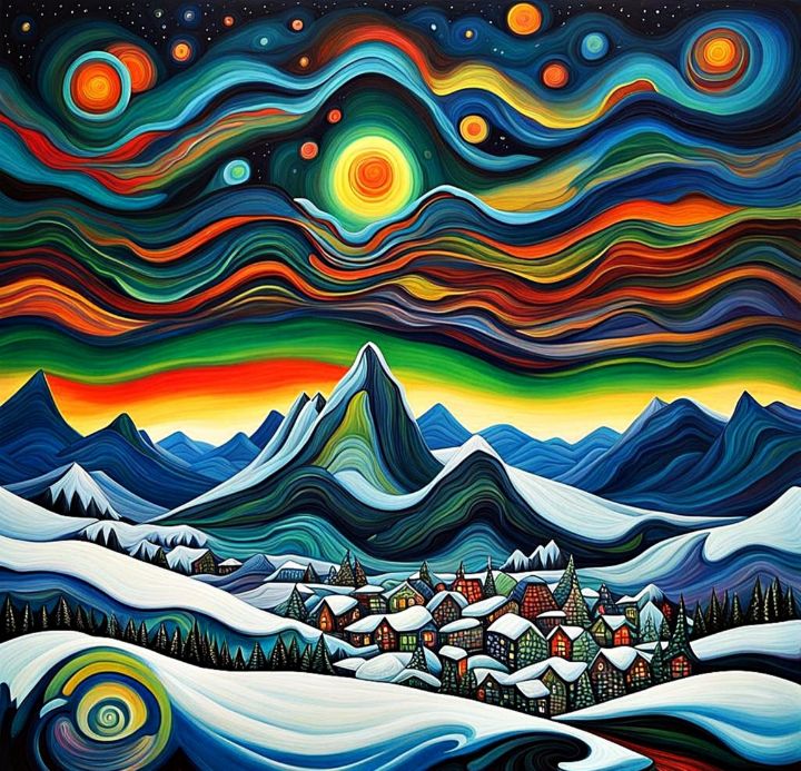 Aurora in night sky 14 - George Hutton Hunter Contemporary Artist ...