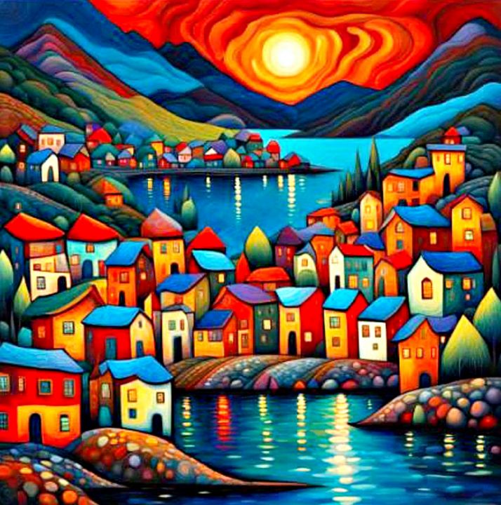 Fjord Town 15 - George Hutton Hunter Contemporary Artist - Paintings ...