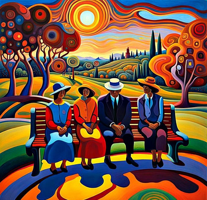 The Sitting Siblings 9 - George Hutton Hunter Contemporary Artist ...