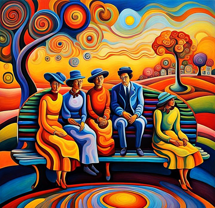The Sitting Siblings 12 - George Hutton Hunter Contemporary Artist ...