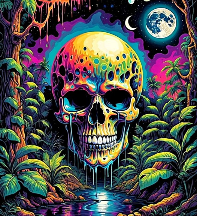 Psychedelic Skull 4 - George Hutton Hunter Contemporary Artist ...
