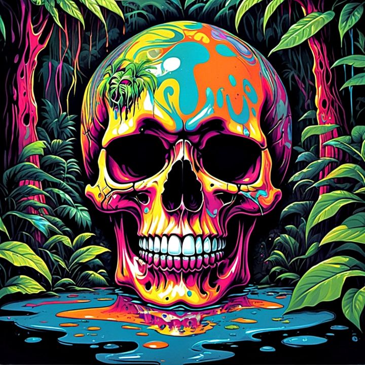 Psychedelic Skull 5 - George Hutton Hunter Contemporary Artist ...
