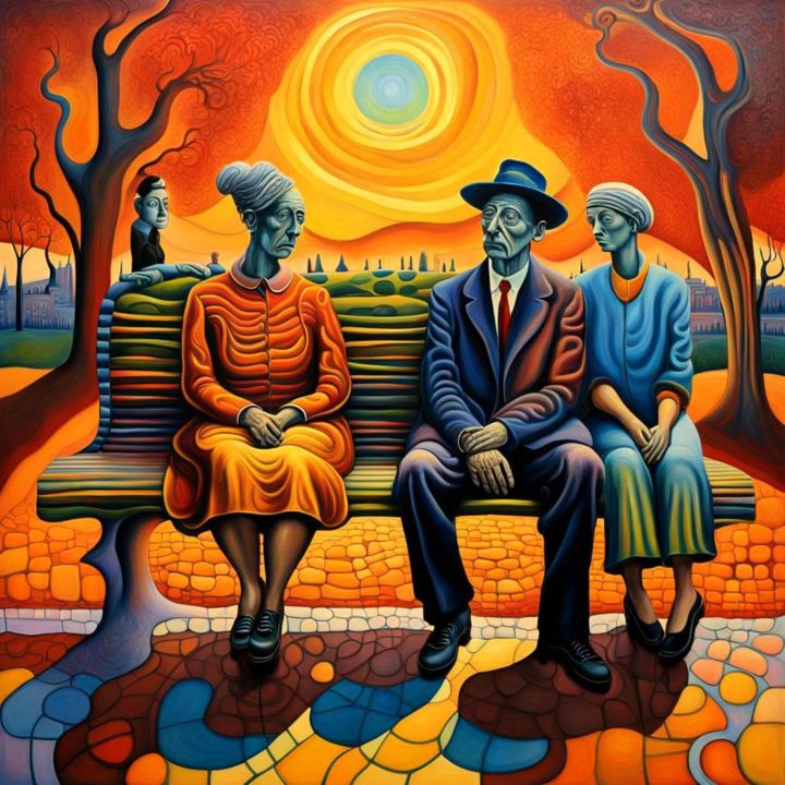 The Sitting Siblings 6 - George Hutton Hunter Contemporary Artist ...
