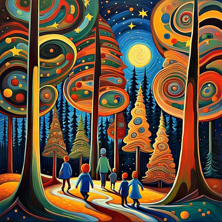 The Enchanted Forest in Moonlight - George Hutton Hunter Contemporary ...