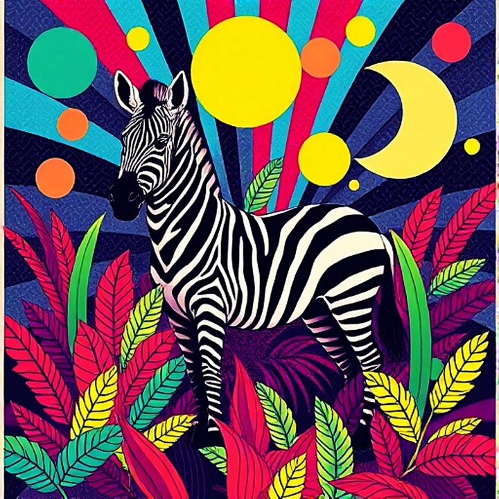 Zebra in foliage - George Hutton Hunter Contemporary Artist - Paintings ...