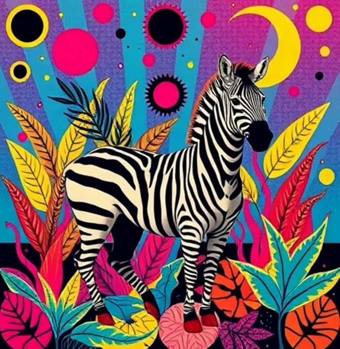 Psychedelia Animali 3 Zebra - George Hutton Hunter Contemporary Artist ...