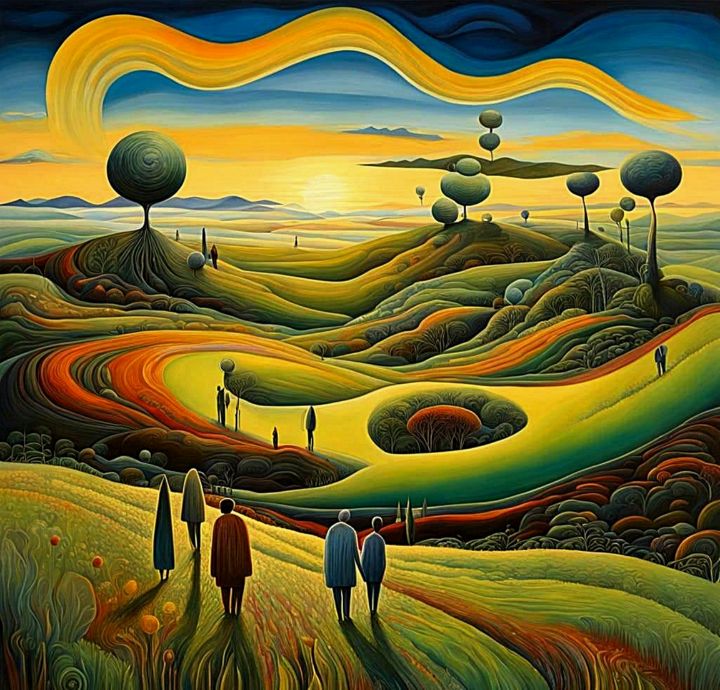 People in the meadow 4 - George Hutton Hunter Contemporary Artist ...