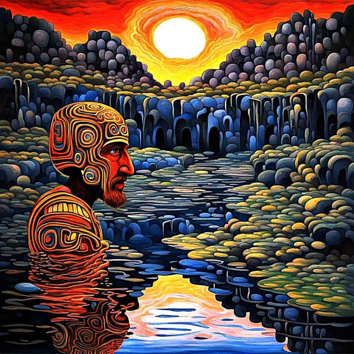 The Warrior wades across - George Hutton Hunter Contemporary Artist ...