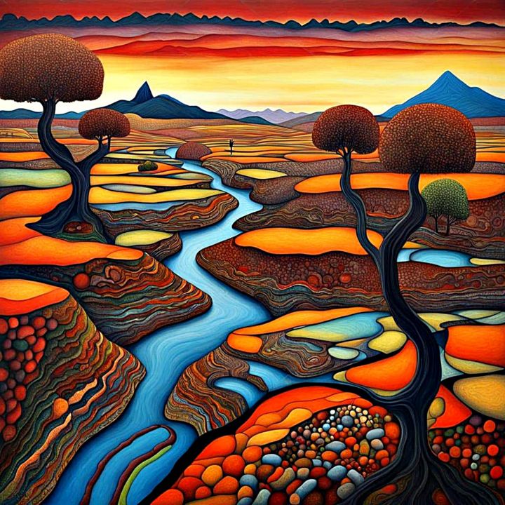 The River divides - George Hutton Hunter Contemporary Artist ...
