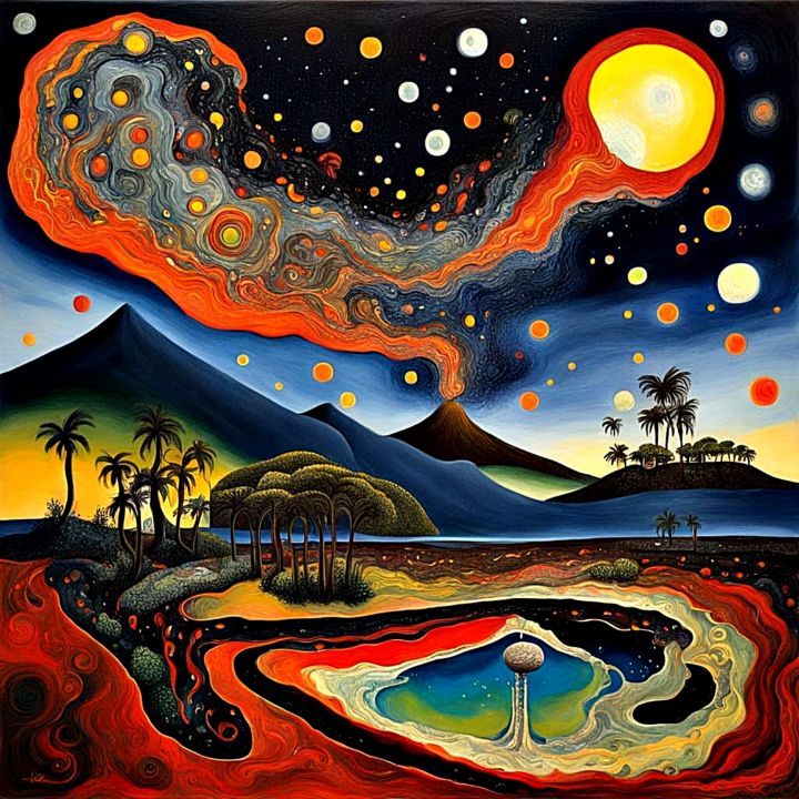 The Erupting Volcano 2 - George Hutton Hunter Contemporary Artist ...