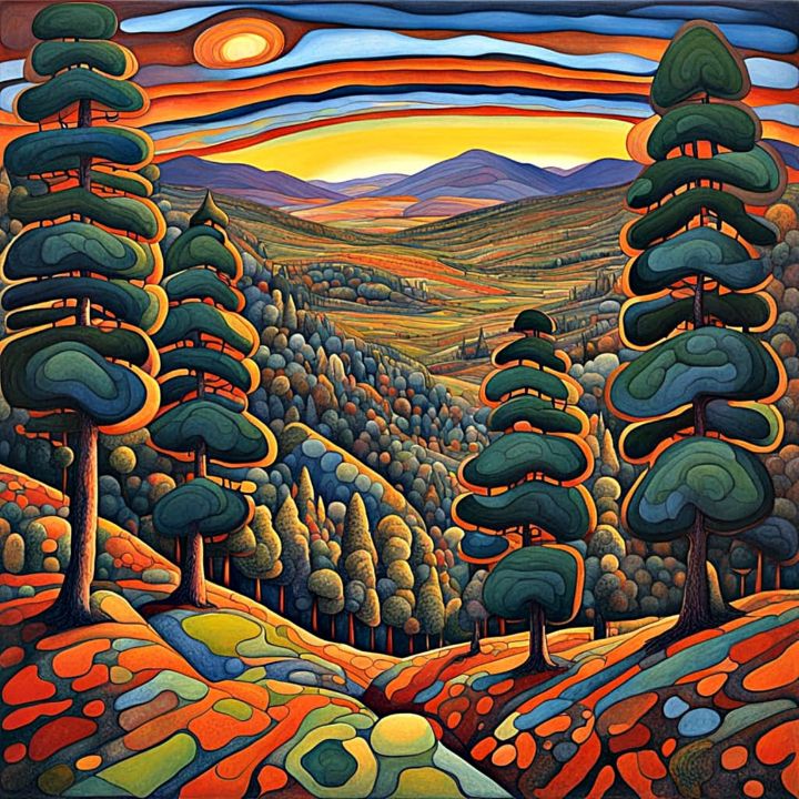 Landscape with Pines 1 - George Hutton Hunter Contemporary Artist ...