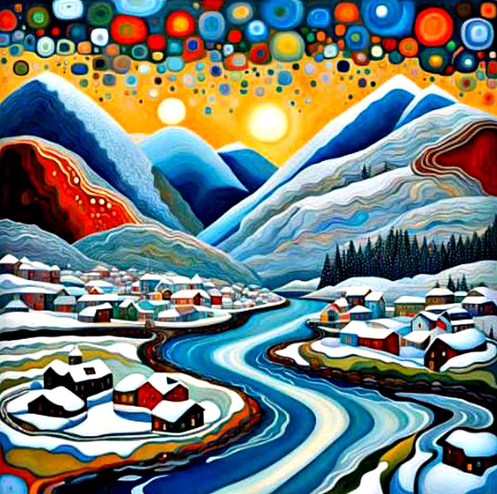 Fjord Winter 5 - George Hutton Hunter Contemporary Artist - Paintings ...