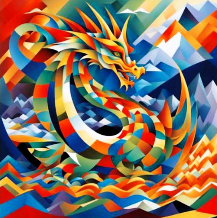 Dragon emerges from the waves - George Hutton Hunter Contemporary ...