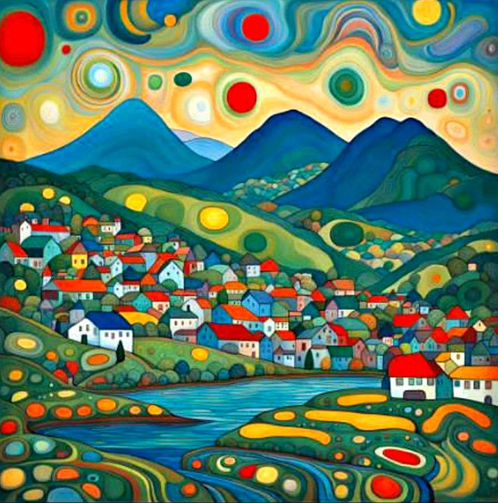 Fjord Town 10 - George Hutton Hunter Contemporary Artist - Paintings ...