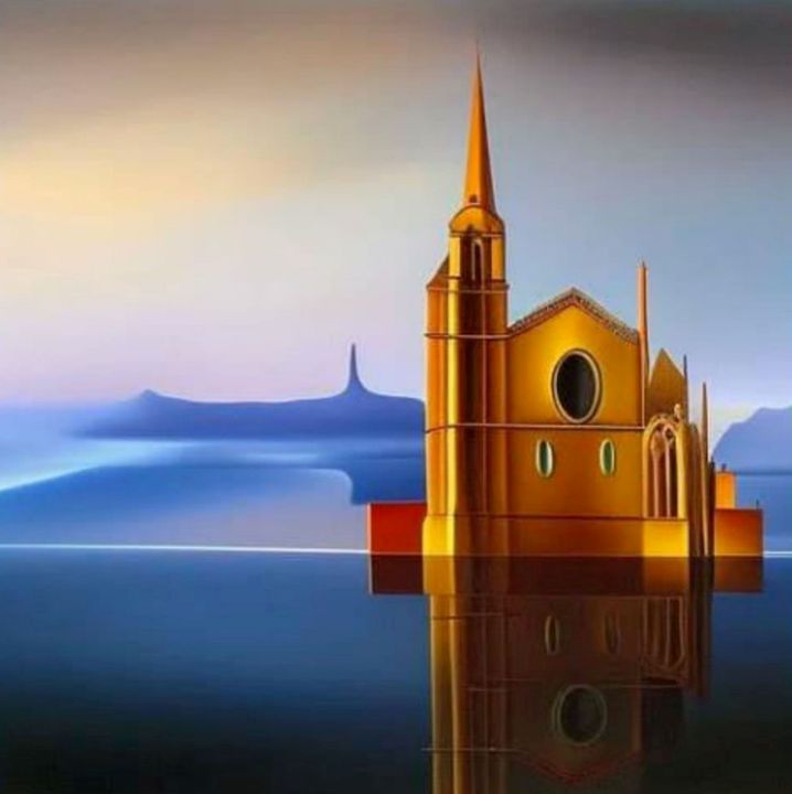 Church in reflection - George Hutton Hunter Contemporary Artist ...