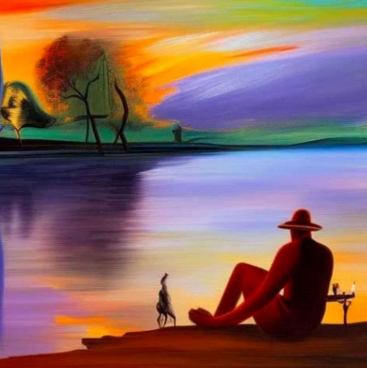 Pensiveness by the river - George Hutton Hunter Contemporary Artist ...