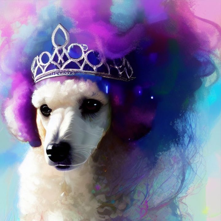 Queen Poodle - Illustrationator - Digital Art & AI, Animals, Birds ...