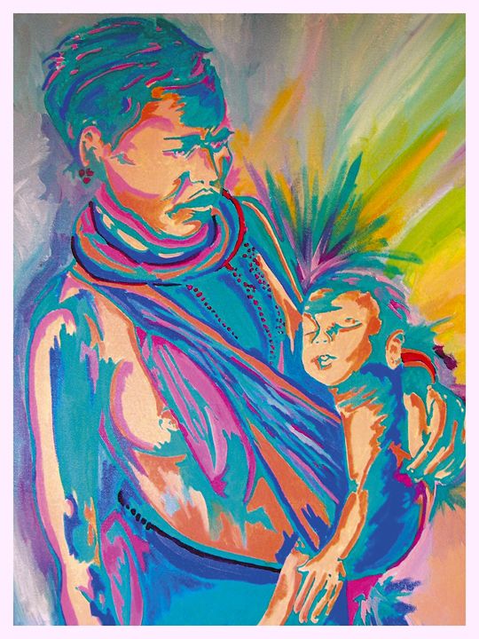 Mother With Child - Rod Johnson - Paintings & Prints, Ethnic, Cultural ...