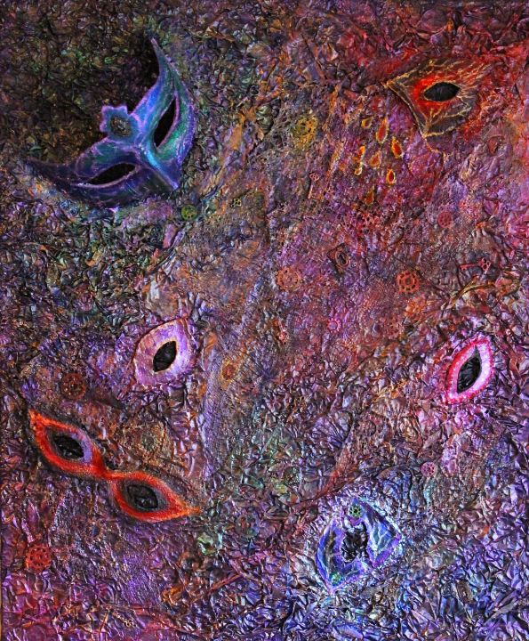 Unmasked - Alina Skye - Paintings & Prints, Abstract, Collage - ArtPal