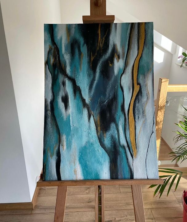 Blue shadows - JK - Paintings & Prints, Abstract, Irregular Forms - ArtPal