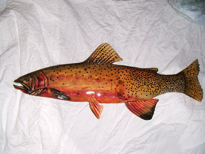 Wooden Kootenai River Trout - DryRiver Carvings and Art - Sculptures ...