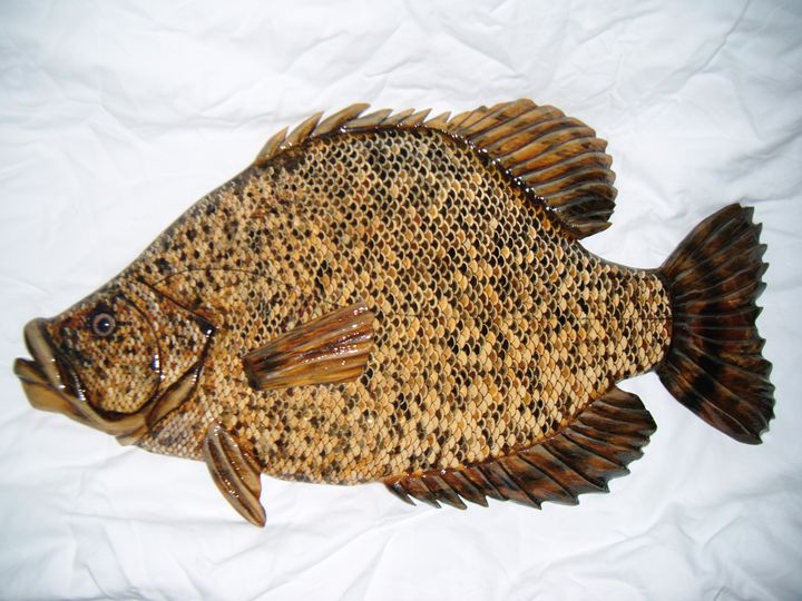 Wooden Black Crappie #4 - DryRiver Carvings and Art - Sculptures ...