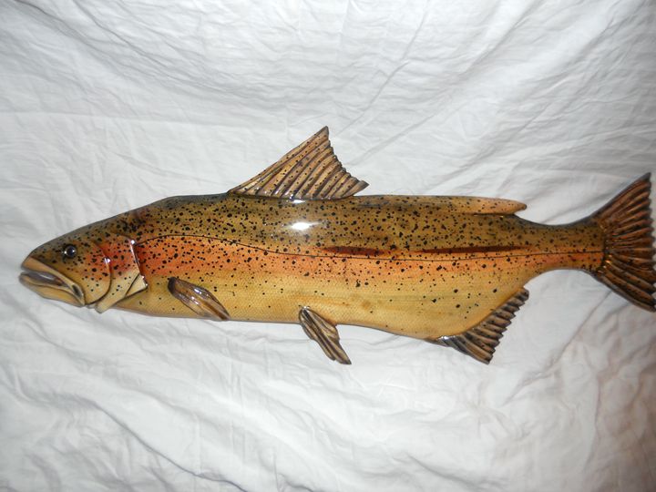 Wooden Rainbow Trout #16 - DryRiver Carvings and Art - Sculptures ...