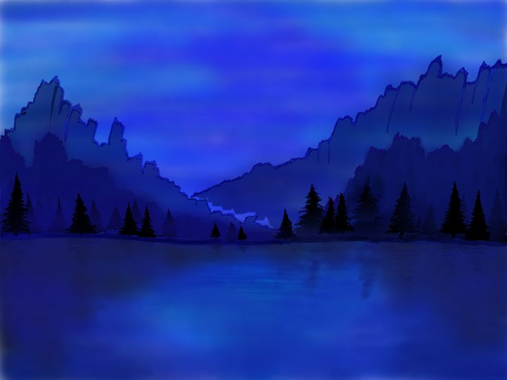 Calm Indigo Waters - Vrsh Art Studio - Paintings & Prints, Landscapes ...