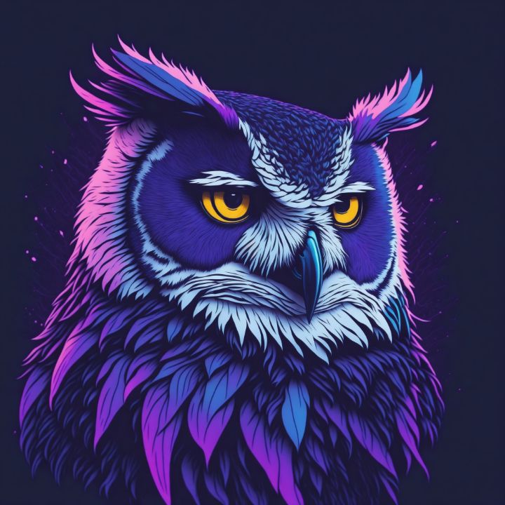 Digi Owl 5 - Digital Dream - Digital Art & AI, Animals, Birds, & Fish, Birds, Owls - ArtPal