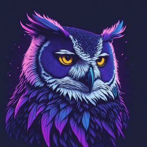 Digi Owl 6 Green - Digital Dream - Digital Art & AI, Animals, Birds ...