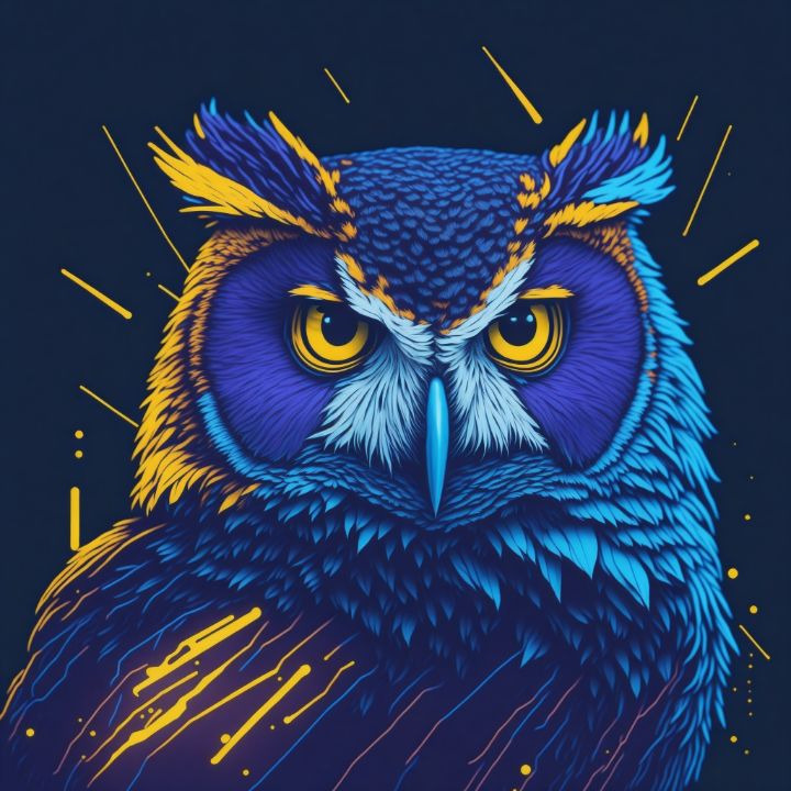 Digi Owl 9 Yellow - Digital Dream - Digital Art & AI, Animals, Birds ...