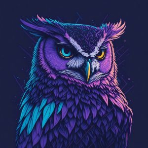 Digi Owl 6 Green - Digital Dream - Digital Art & AI, Animals, Birds ...