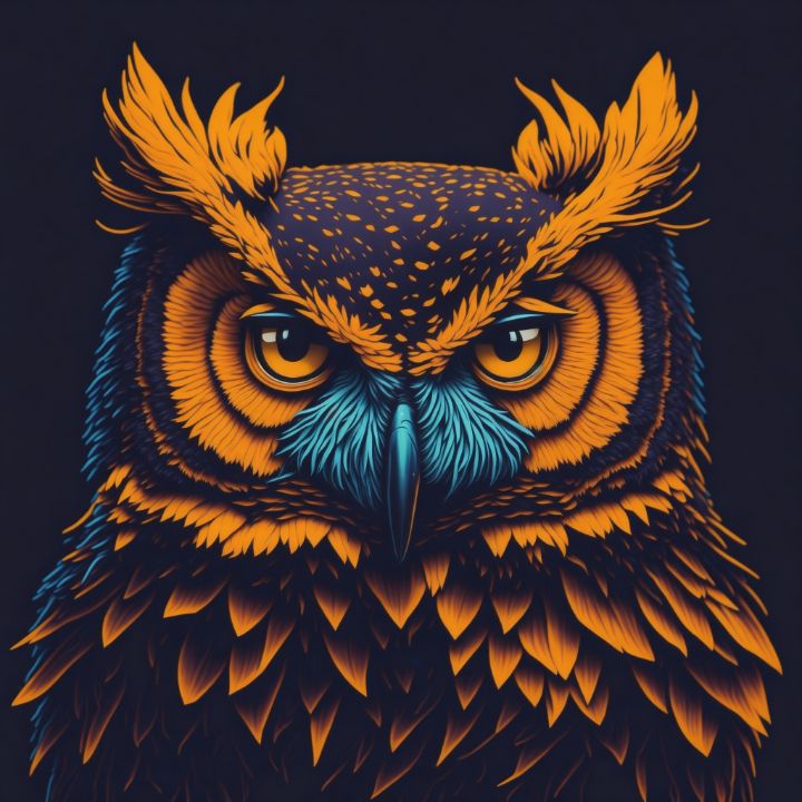 Digi Owl 13 - Digital Dream - Digital Art & AI, Animals, Birds, & Fish, Birds, Owls - ArtPal