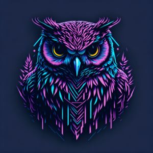 Digi Owl 14 - Digital Dream - Digital Art & AI, Animals, Birds, & Fish, Birds, Owls - ArtPal