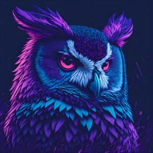 Digi Owl 6 Green - Digital Dream - Digital Art & AI, Animals, Birds ...