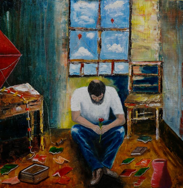 Contemplation Amid Chaos - Lidu's Arts - Paintings & Prints, Abstract ...